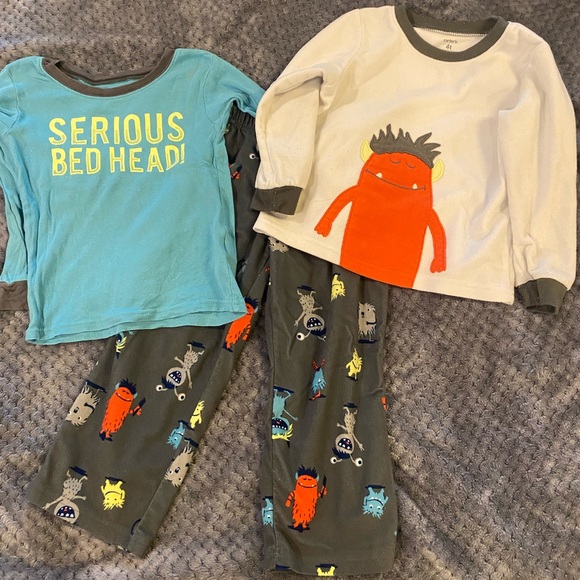 Carter's | Pajamas | Gc 3 Piece 4t Adorable Monster Fleece Pajamas ...
